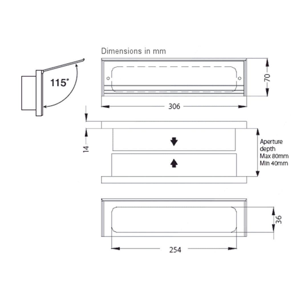 Fire Rated Telescopic Letterbox Matching Frame (Satin Aluminium ...