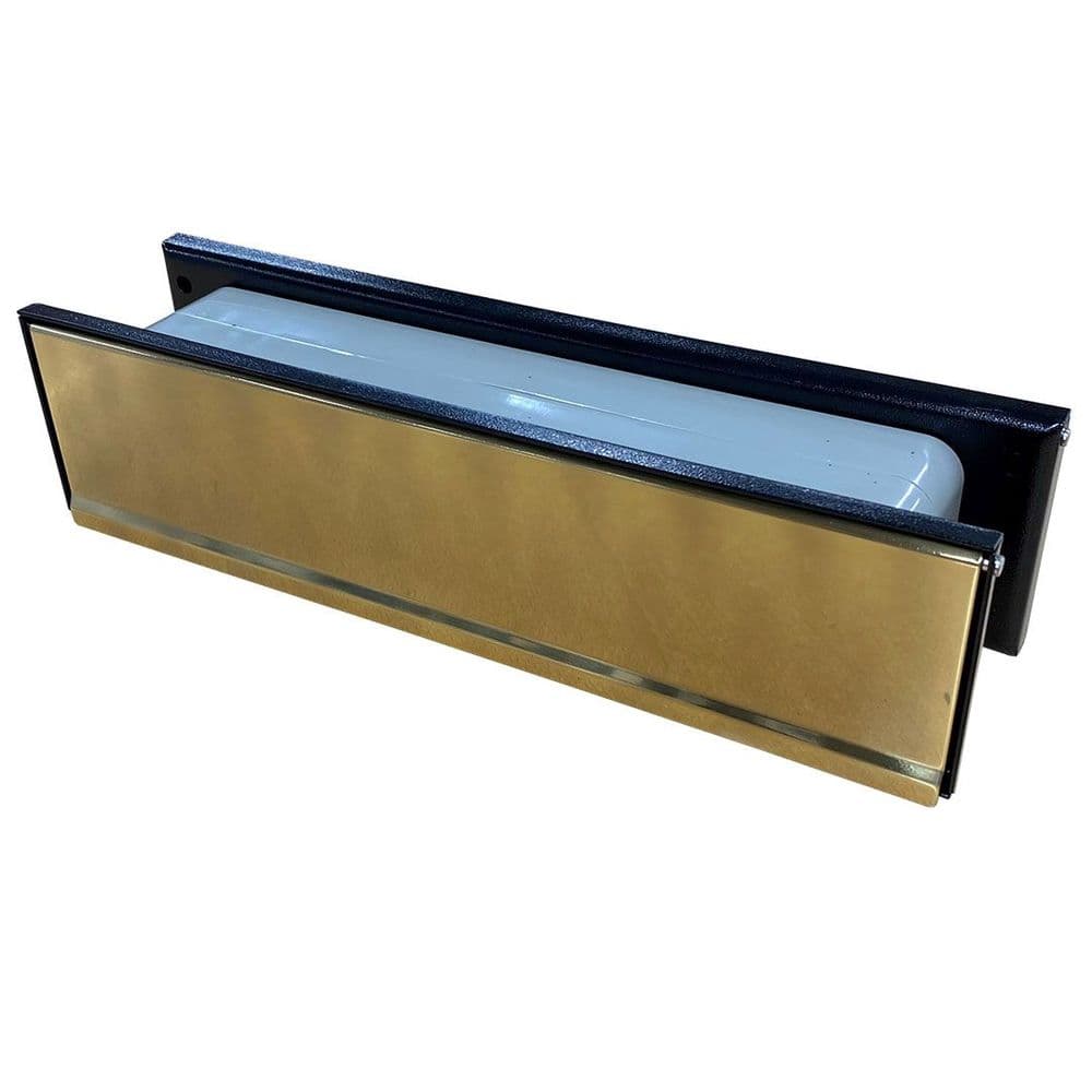 Intumescent Telescopic Letterbox | 60mins | 12 inch Polished Brass ...
