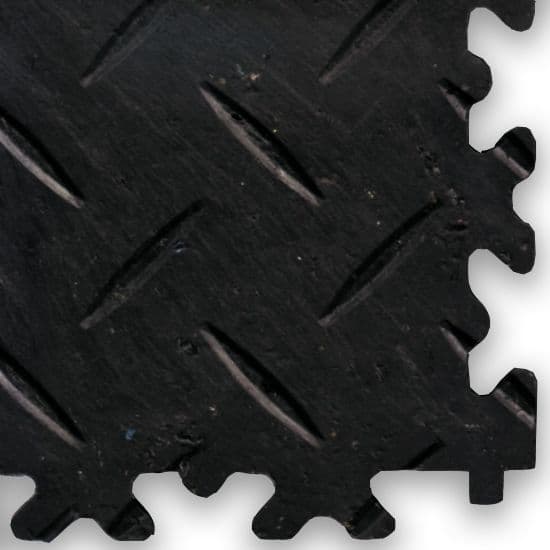 MotoLock Recycled PVC Tile Edging (Black Diamond-plate) | Stormflame