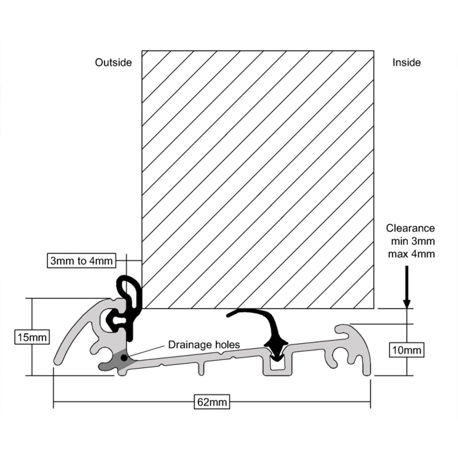 Slimline Threshold Door Sill (Aluminium) | Buy At Stormflame
