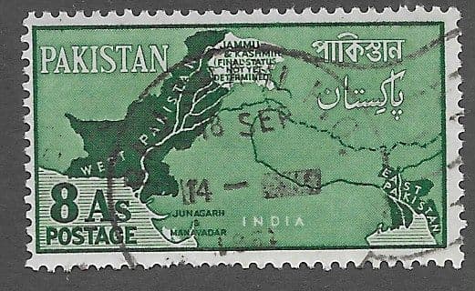 1960 8a MAP OF PAKISTAN FINE USED
