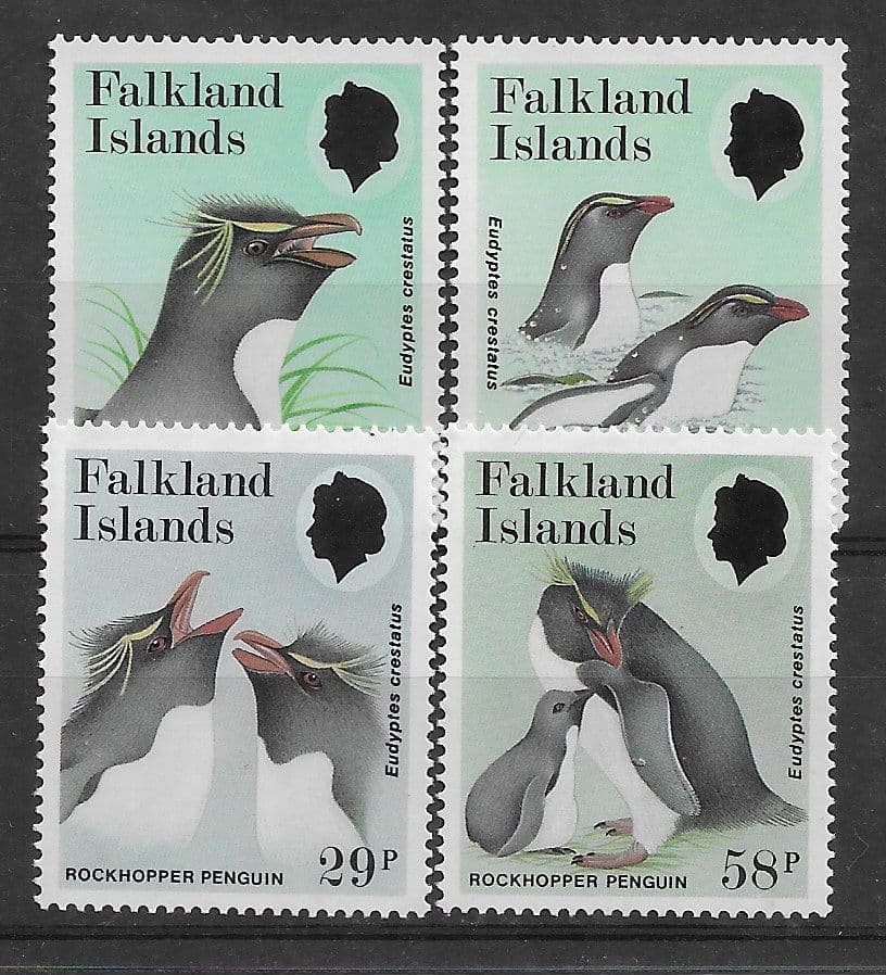 1986 U/M SET BIRDS - ROCKHOPPER PENGUINS 4v