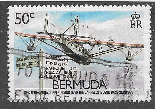1987 50c U S - BERMUDA AIR SERVICE FINE USED