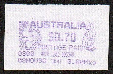 1990 70c POSTAGE PAID LABEL