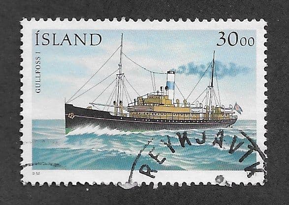 1991 30Kr STAMP DAY-SHIPS-GULLFOSS I FINE USED