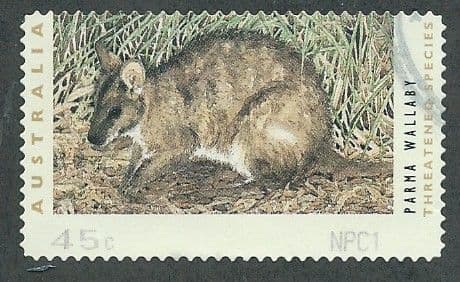 1993 45c THREATENED SPECIES- PARMA WALLABY NPC1 COUNTER LABELS FINE USED