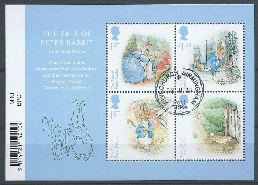 2016 BEATRIX POTTER-THE TALE OF PETER RABBIT M/S W/ BARCODE FINE USED