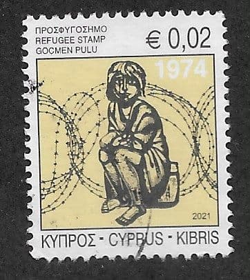 2021 2c REFUGEE STAMP DATED 2021 FINE USED