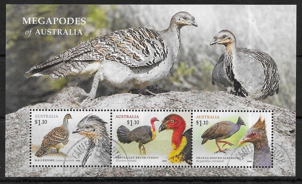2022 BIRDS - MEGAPODES OF AUSTRALIA M/S FINE USED