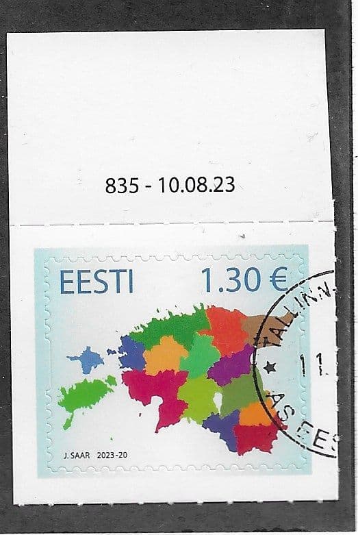 2023 1 30 MAP OF ESTONIA WITH TAB FINE USED
