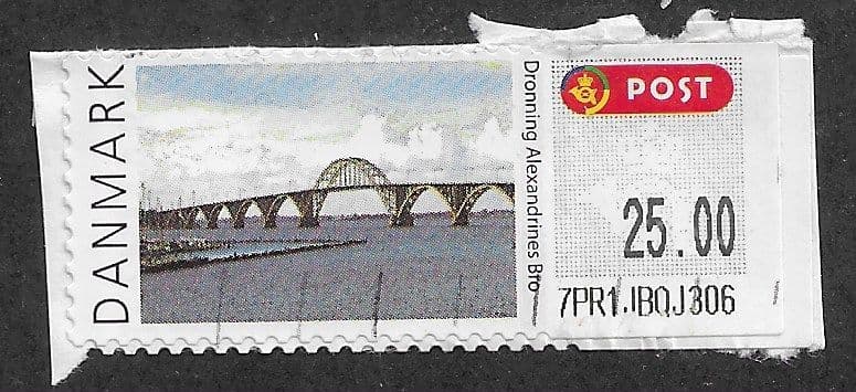 25 00KR QUEEN ALEXANDRINES BRIDGE LABEL FINE USED