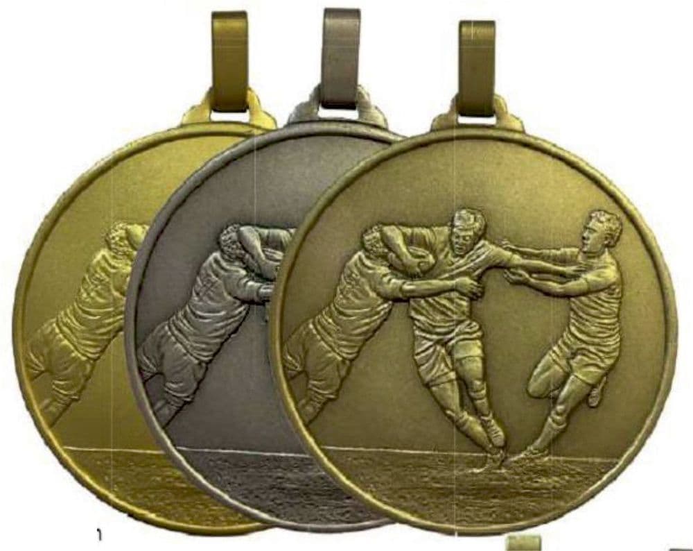 ANTIQUE SILVER 60mm Ultimate Try 408-60 Medal