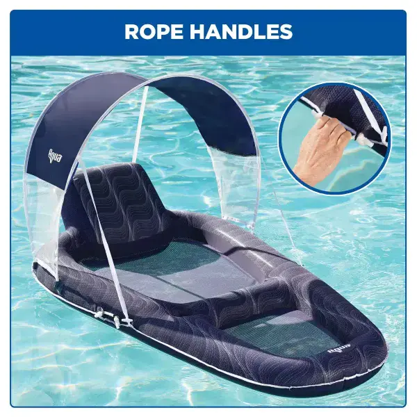 Aqua Luxury Inflatable Pool Lounger Float with Canopy