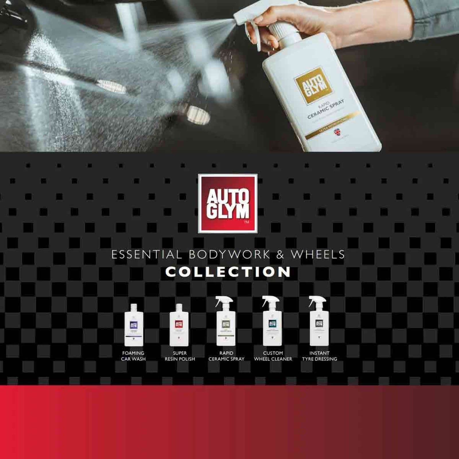 AUTOGLYM Car Care Gift Set 5pc Wash Polish Ceramic Wheel & Tyre Kit
