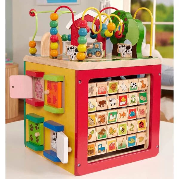 Battat Wooden Farm Activity Cube BT4599Z