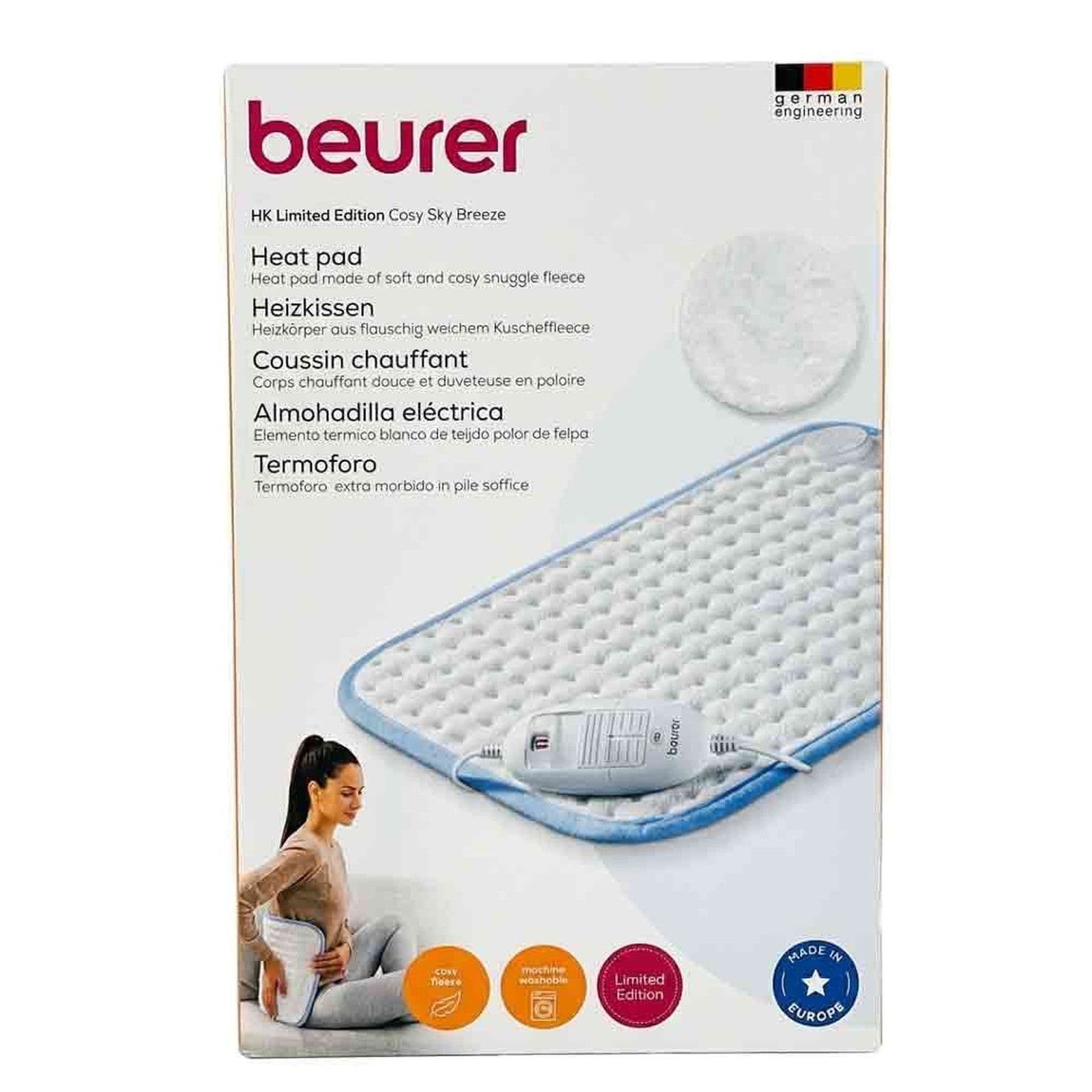 Beurer HK Cosy Electric Heat Pad Sky Breeze 3 Heat Settings Auto Off