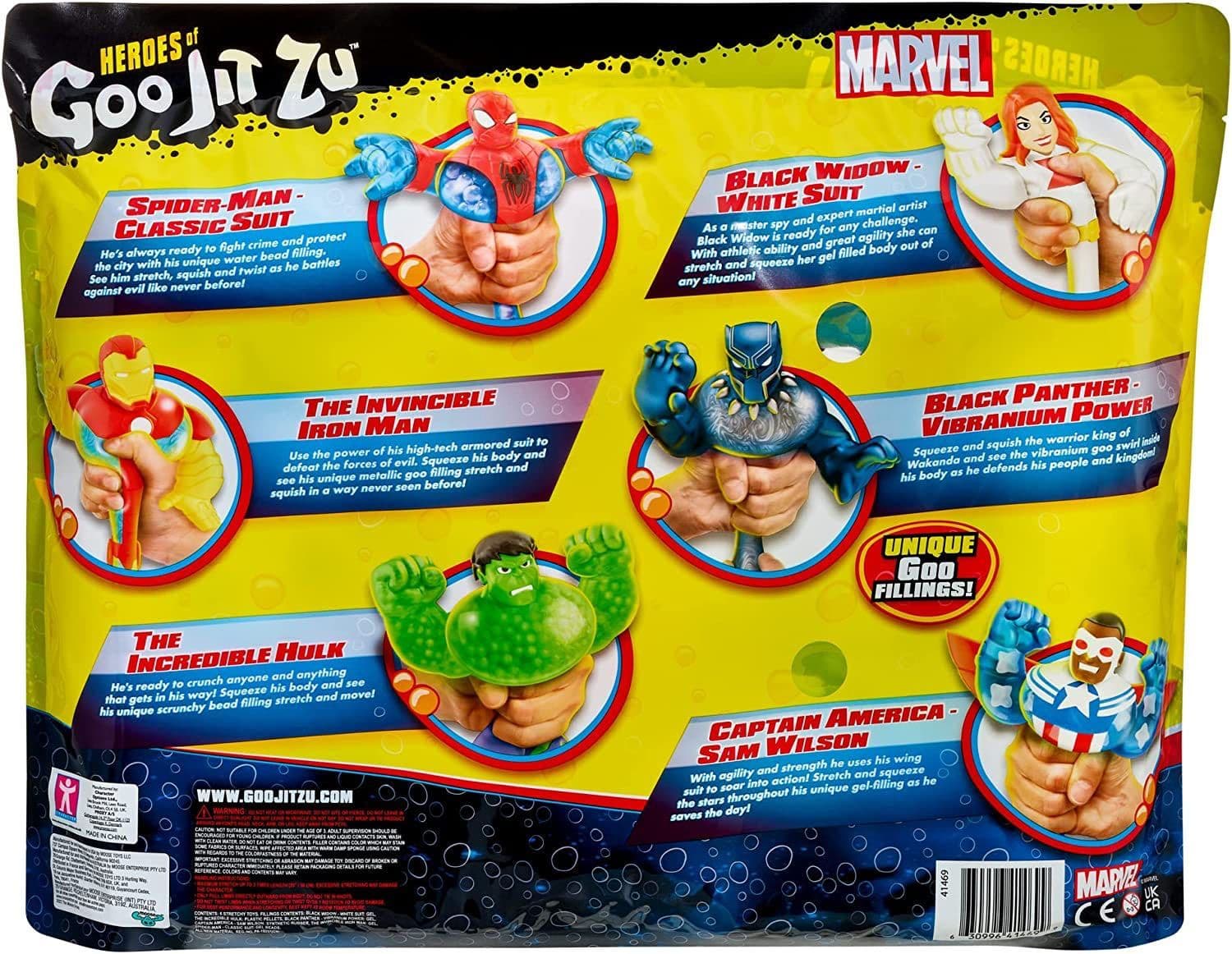 Heroes of Goo Jit Zu Marvel Mega 6 Pack Squish Stretch Smash Toys