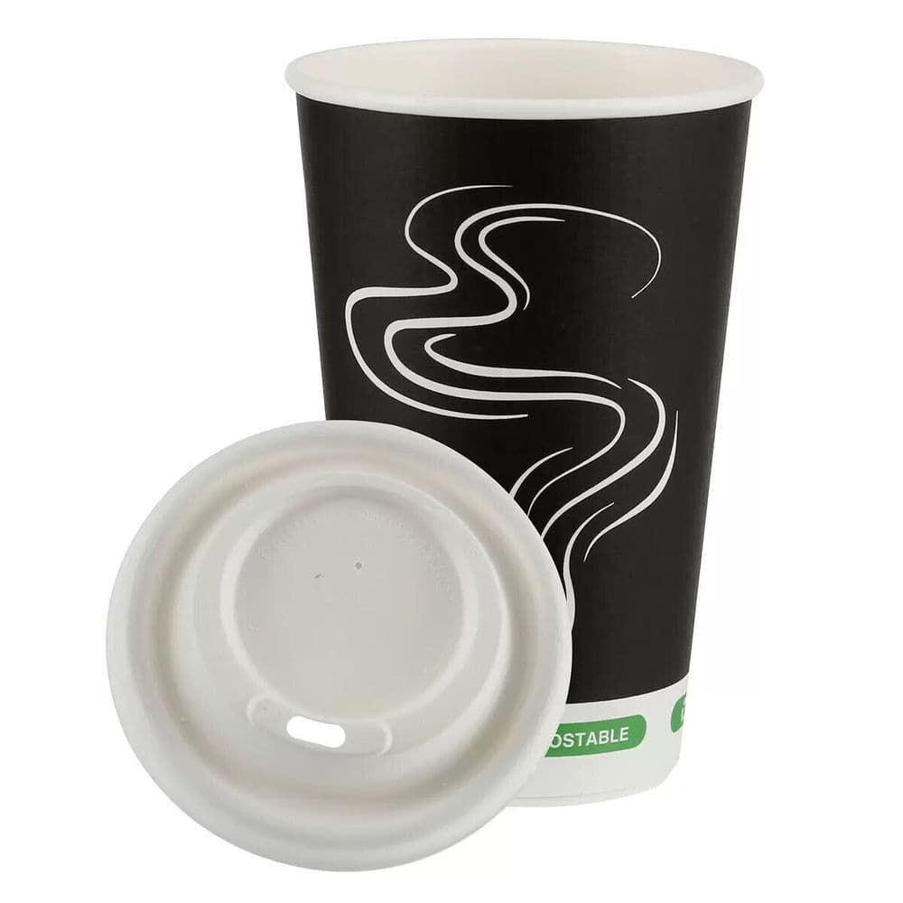 iECO Recyclable Triple Wall Hot Cups & Lids 16oz/473ml 100 Pack