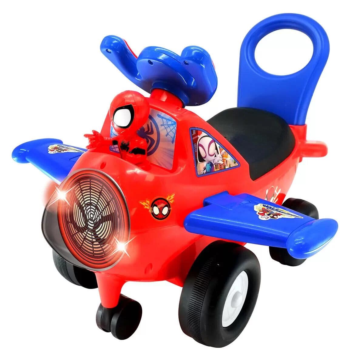 Kiddieland Spiderman Activity Plane Ride on Car Toy Lights Sounds Spidey