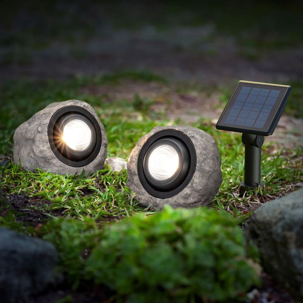 KODA Solar LED Rock Spotlight 2 Pack 50 Lumens