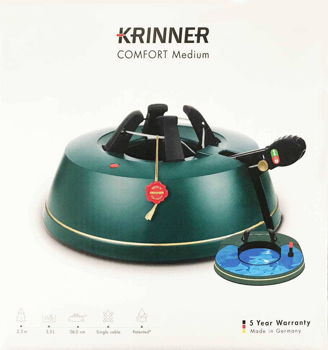 KRINNER New Comfort Medium 2 5m 8ft Christmas Tree Stand/Clamp