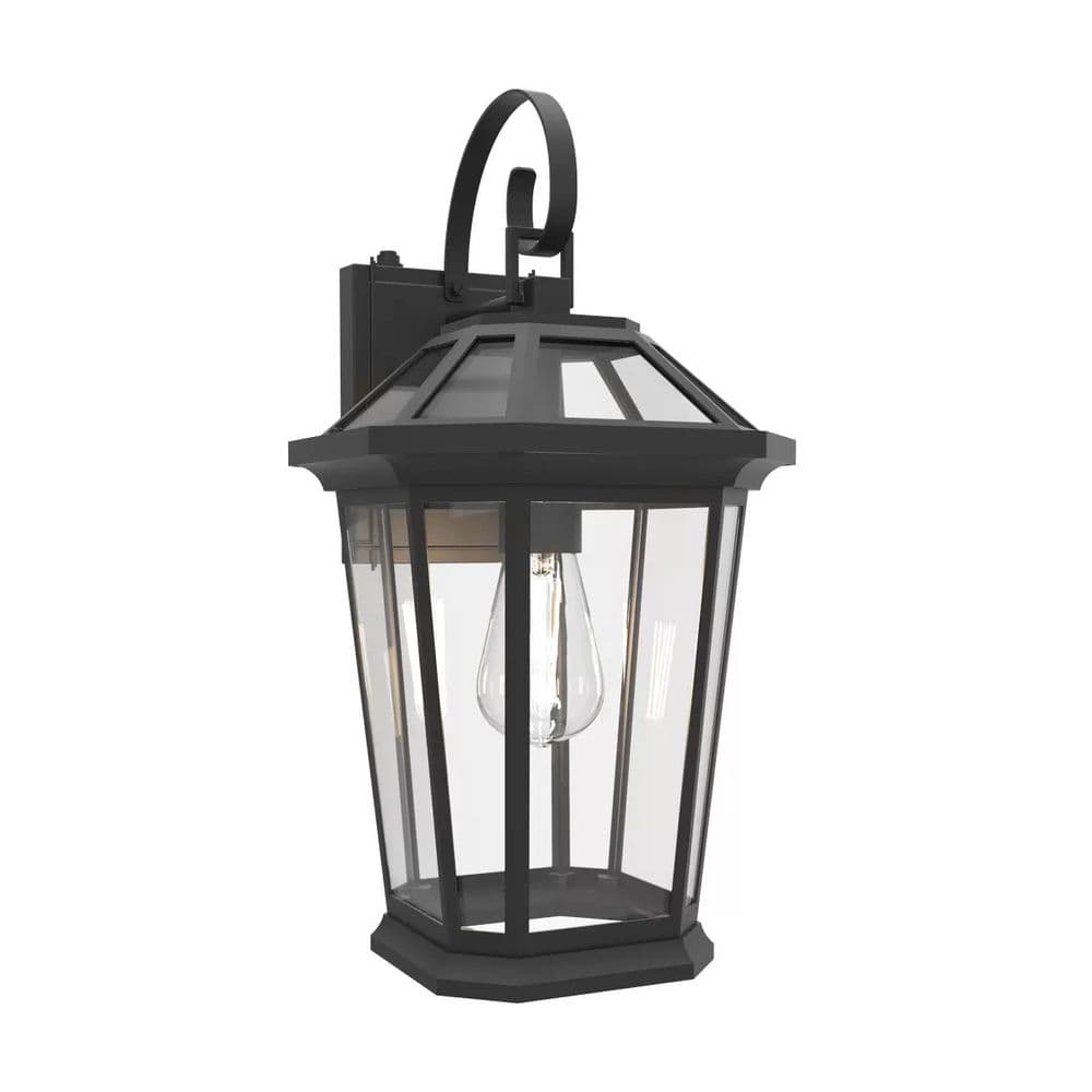 LUTEC Traditional LED Outdoor Wall Lantern Light Black with Dusk to ...