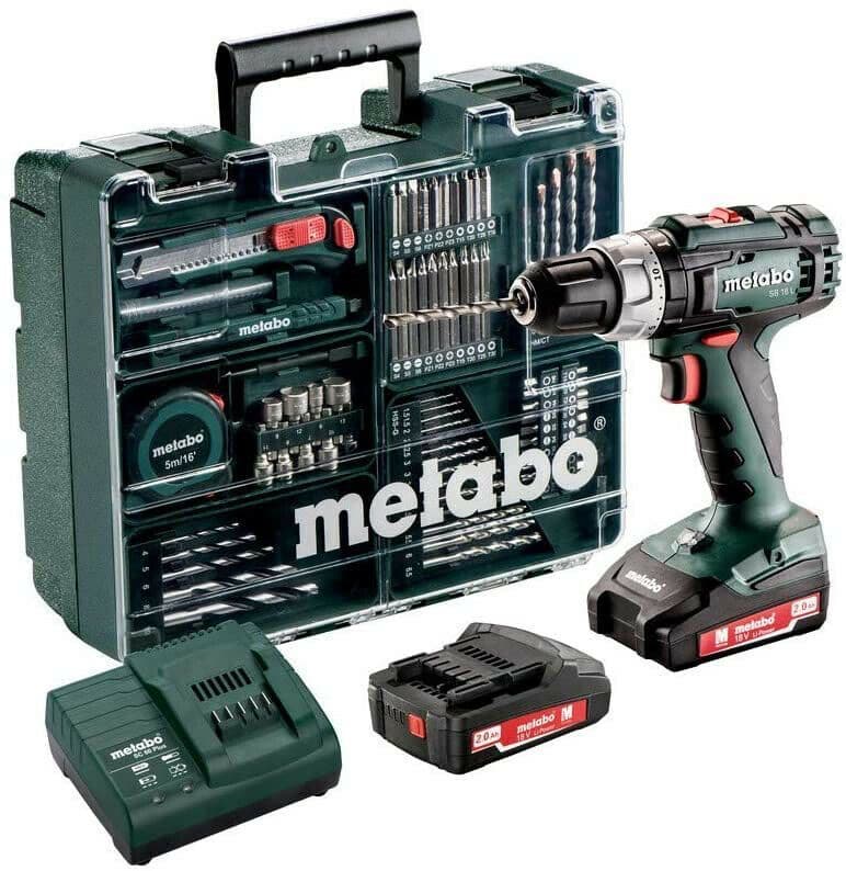METABO Cordless Hammer Drill SB18L SC30 Set Includes 2 Li-ion Batteries