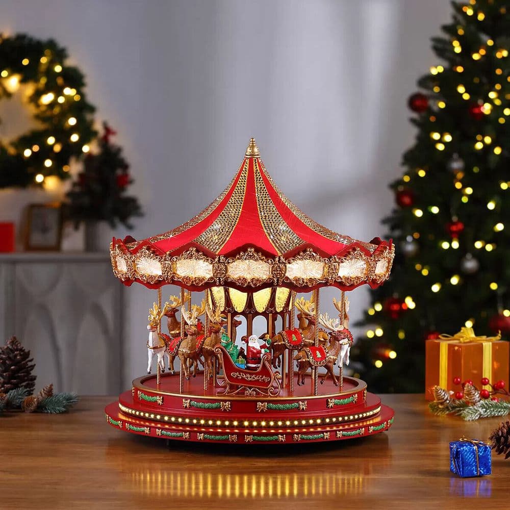 Mr Christmas 17" Christmas Marquee Large Deluxe Carousel Xmas Decorations