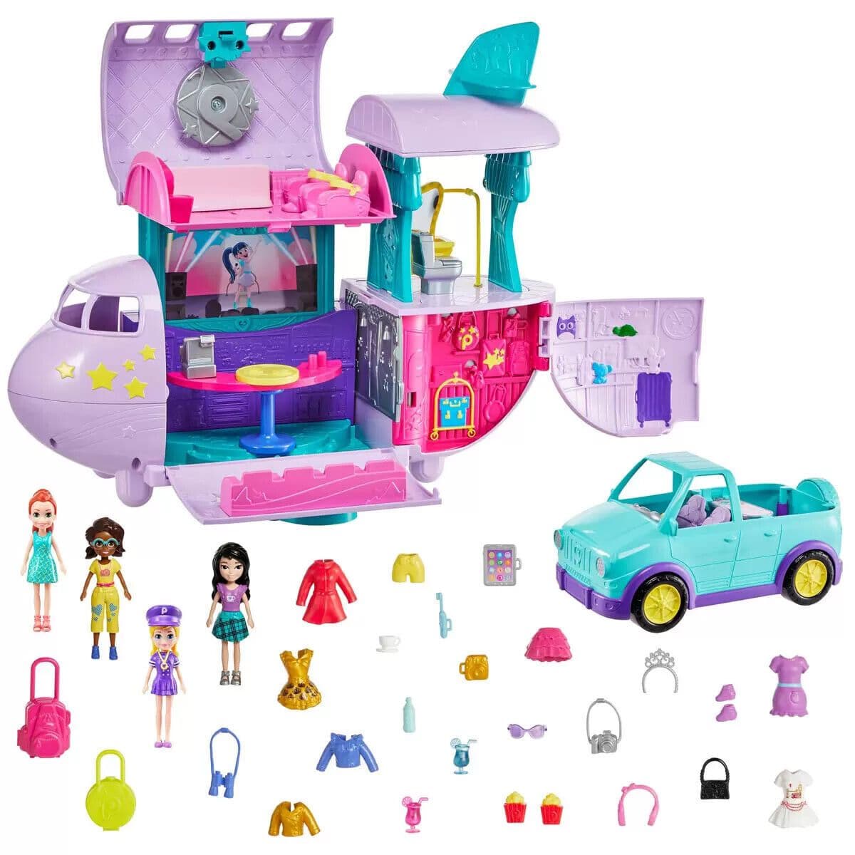 Polly Pocket Travel Adventures Pack Playset Includes 40 Pieces