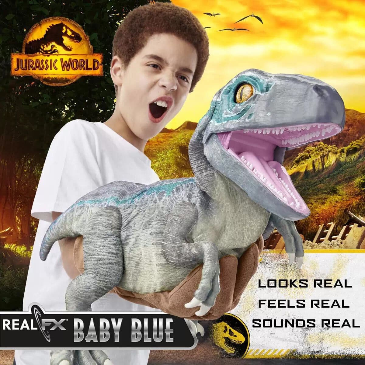 Real FX Baby Blue Jurassic World Animatronic Dinosaur