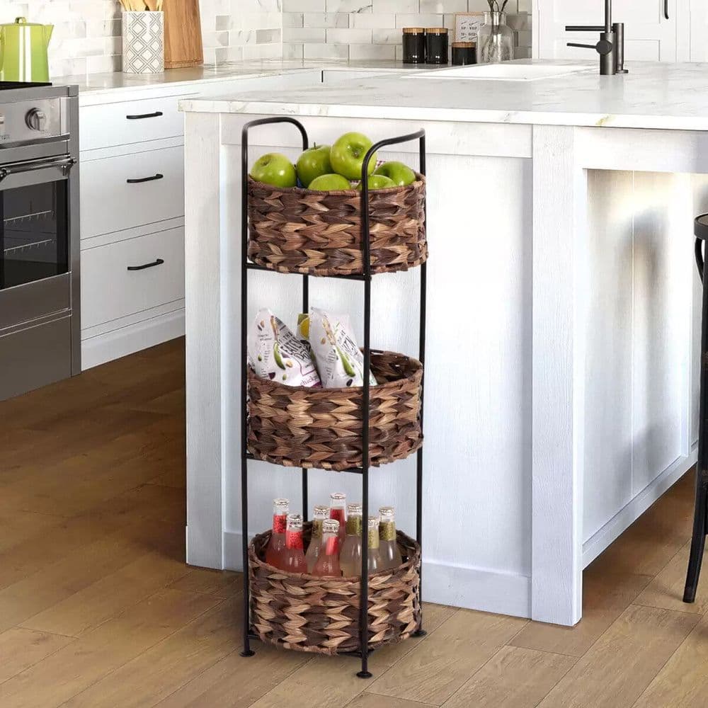 Seville Classics 3-Tier Storage Basket Tower