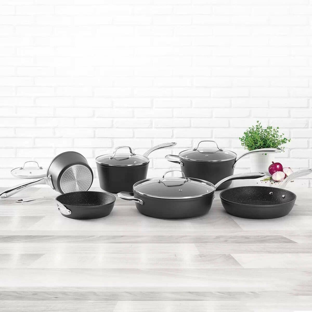 Starfit The Rock 10 Piece Cookware Set Matt Black