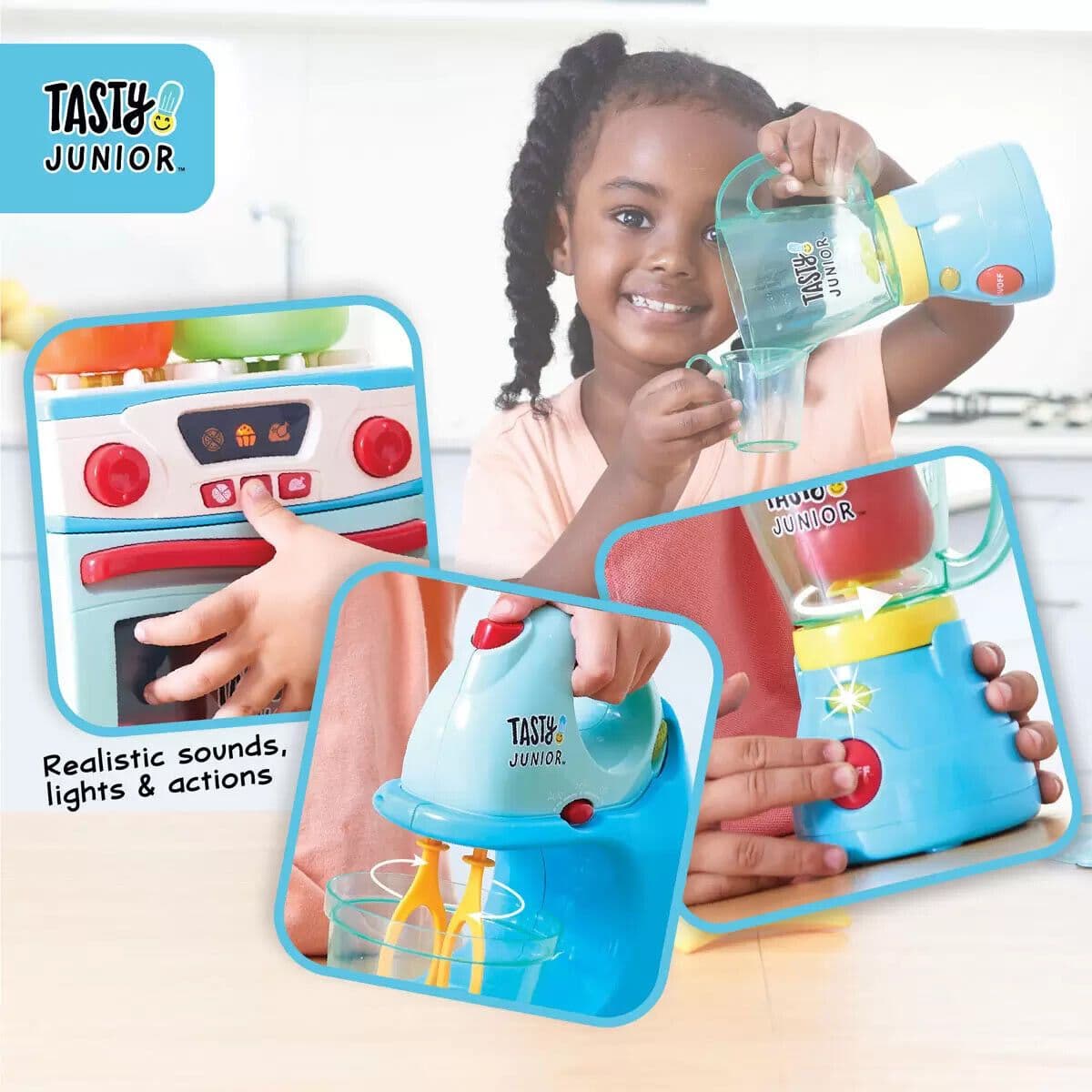 Tasty Junior 4 in 1 Mini Chef Set with Batteries Kitchen Appliances for Kids