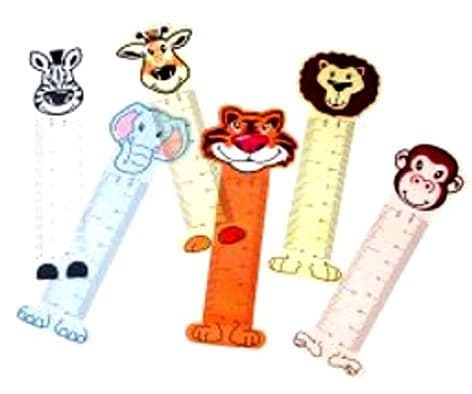 6 x Jungle Animal Ruler Bookmarks | Back to School Kids Gifts