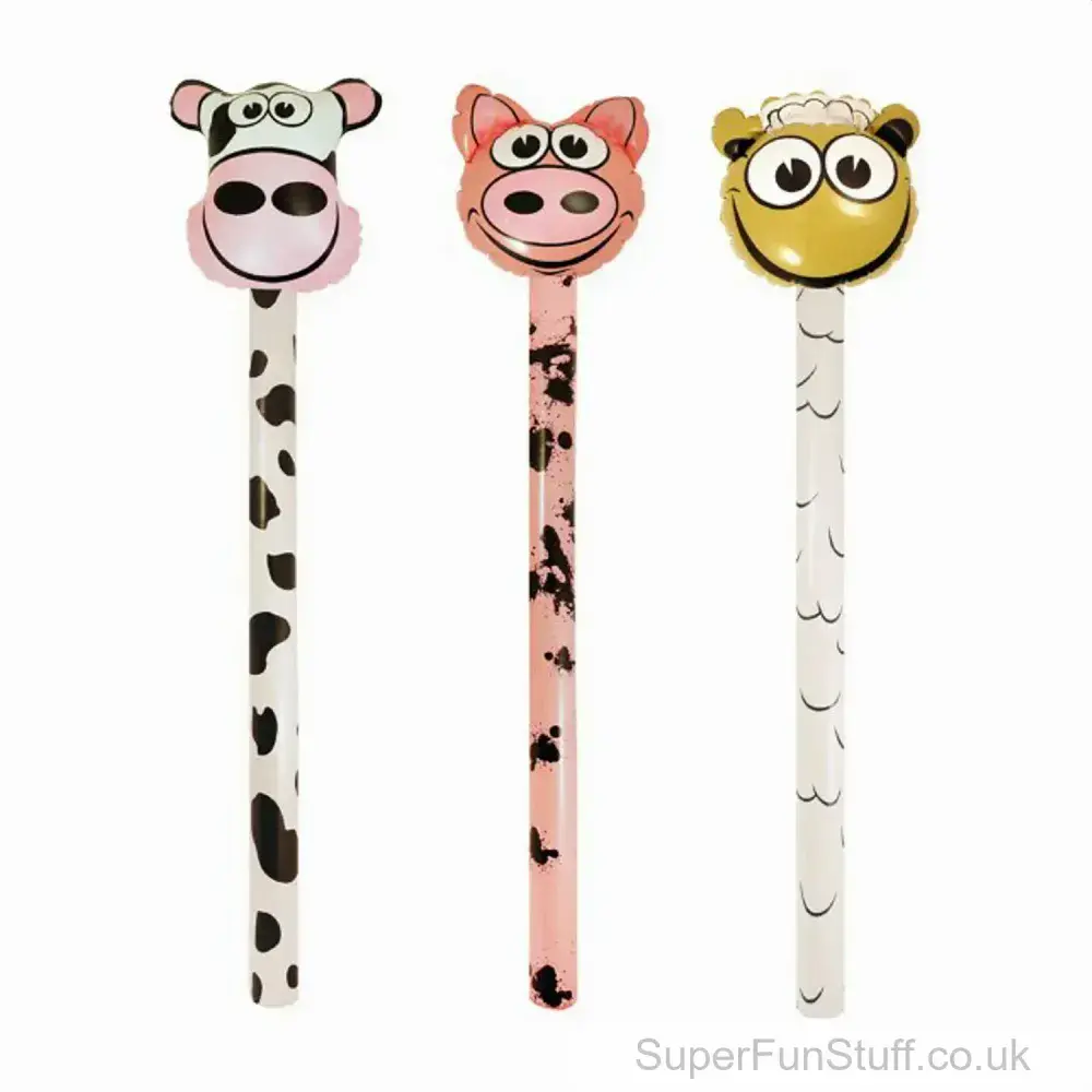 Farm Animal Stick - 118cm | Cow, Pig or Sheep | Kid's Farm Party Toy