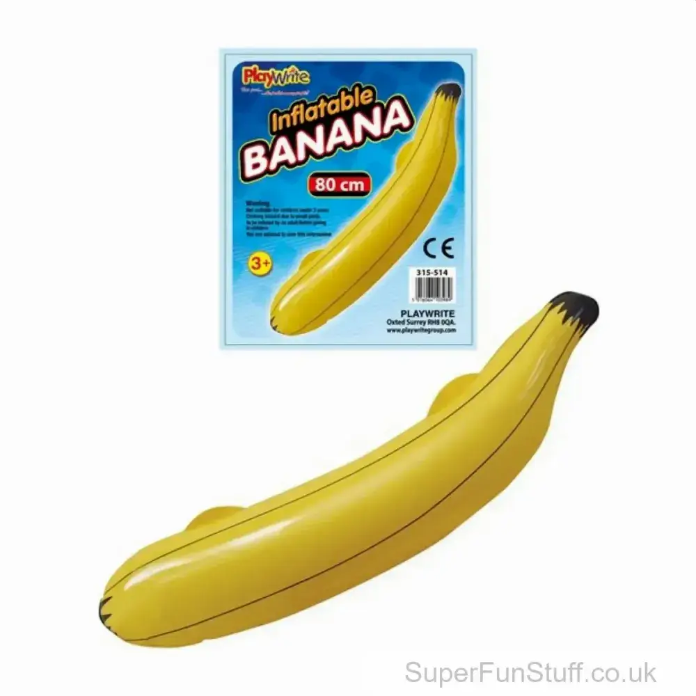 Inflatable Banana - 80cm | Blow Up Banana For Sale | Kids Jungle Party Toys