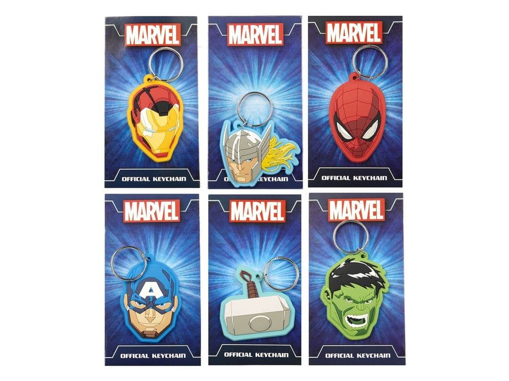 Key Ring Marvel Avengers Comic Character - Pack of 12