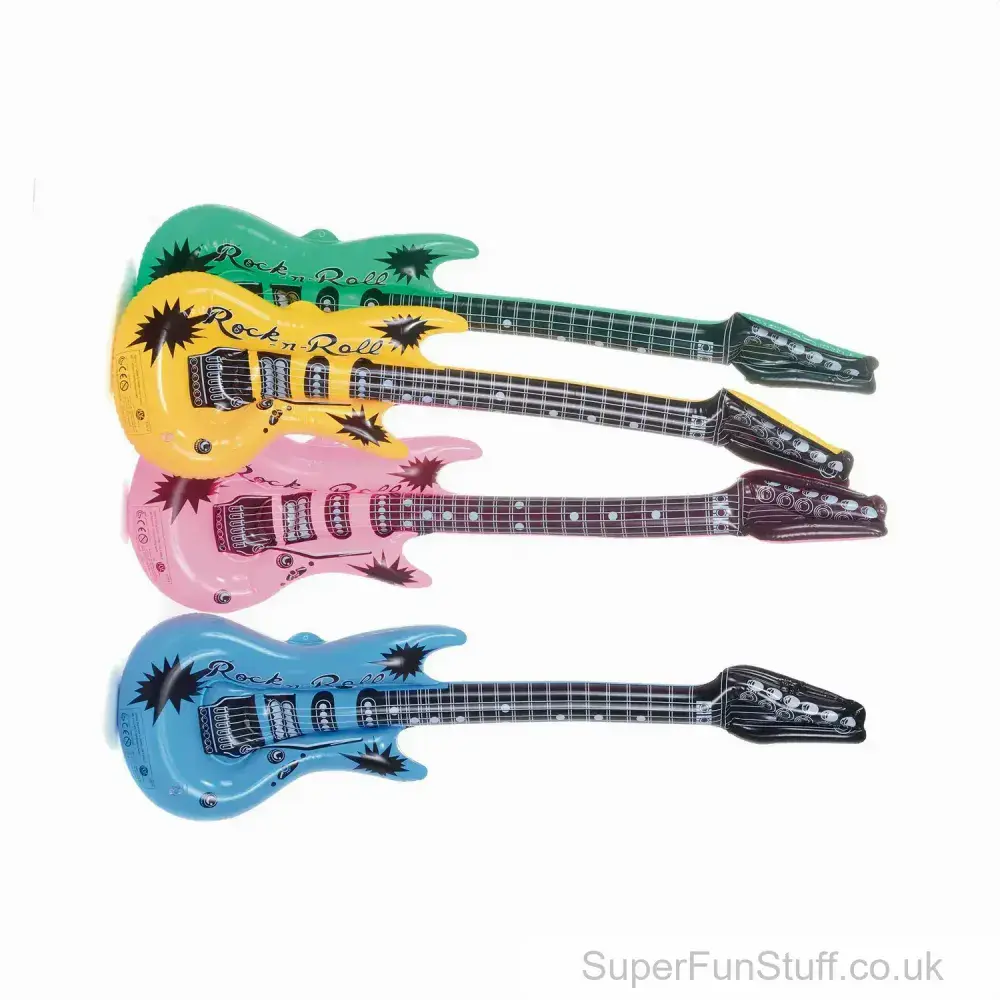 Large Inflatable Rock & Roll Guitar - 100cm | Blow Up Toy Instruments UK