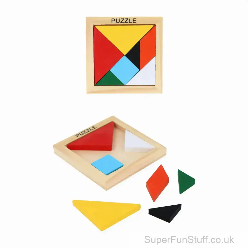 Mini Wooden Puzzle 7 Pieces - 10cm x 10cm | Kid's Jigsaw Puzzle Gift