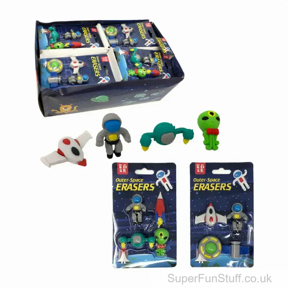 Pack of 4 Space Erasers | Space Themed Party Bag Fillers | Back To ...