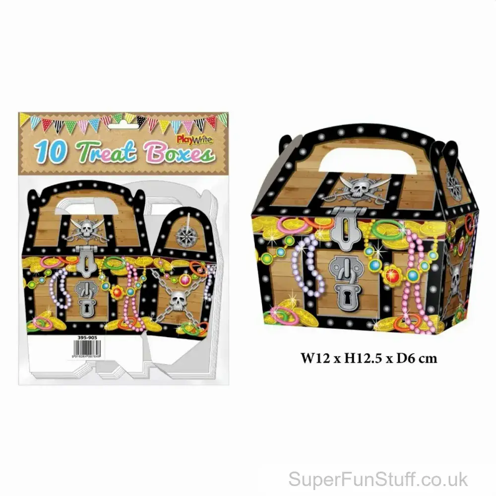 Set of 10 Pirate Party Treasure Chest Goodies Box | Pirate Themed Parties