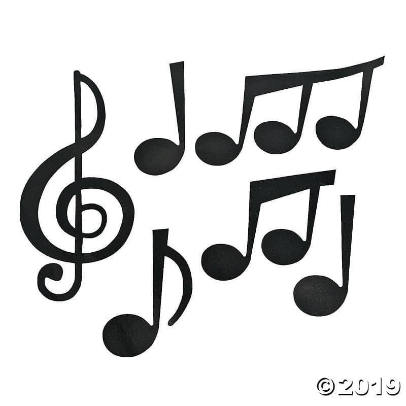 Set of 6 Jumbo Musical Note Cardboard Cut Outs | Music Party Wall ...