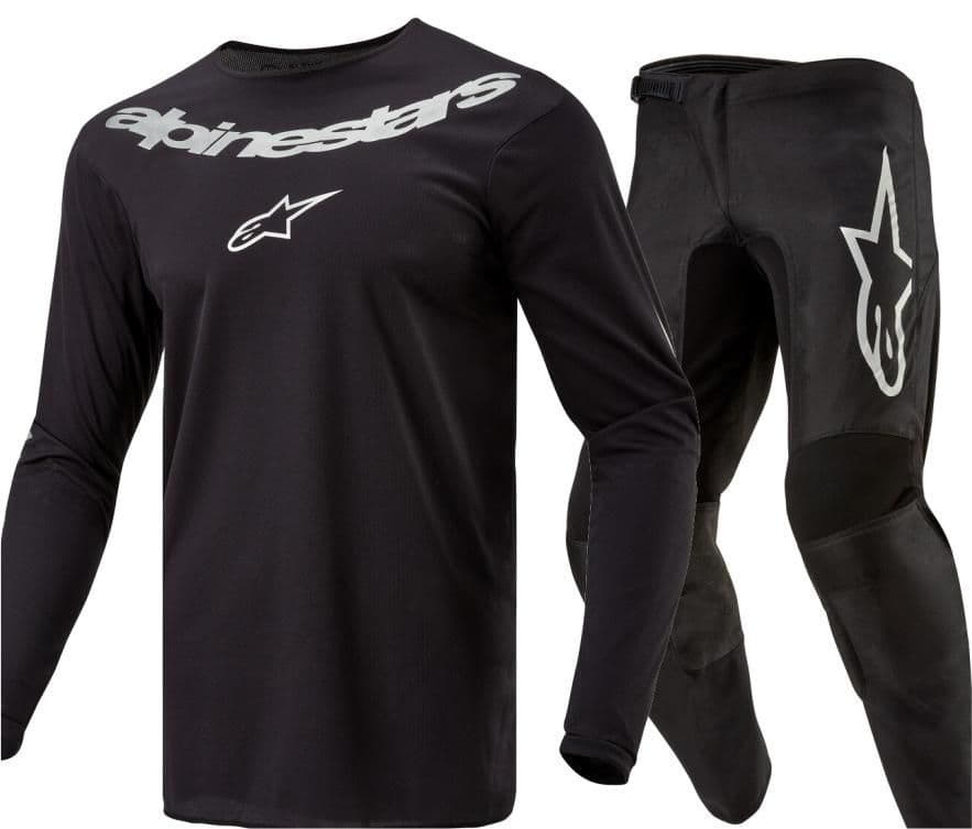 Alpinestars Fluid Graphite Motocross Kit Combo- Black