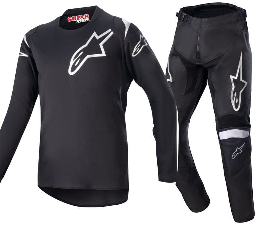 Alpinestars Youth Racer Graphite Motocross Kit Combo- Black