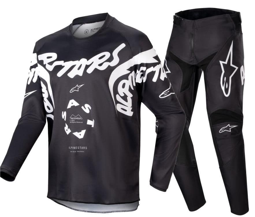 Alpinestars Youth Racer Hana Motocross Kit Combo- Black White