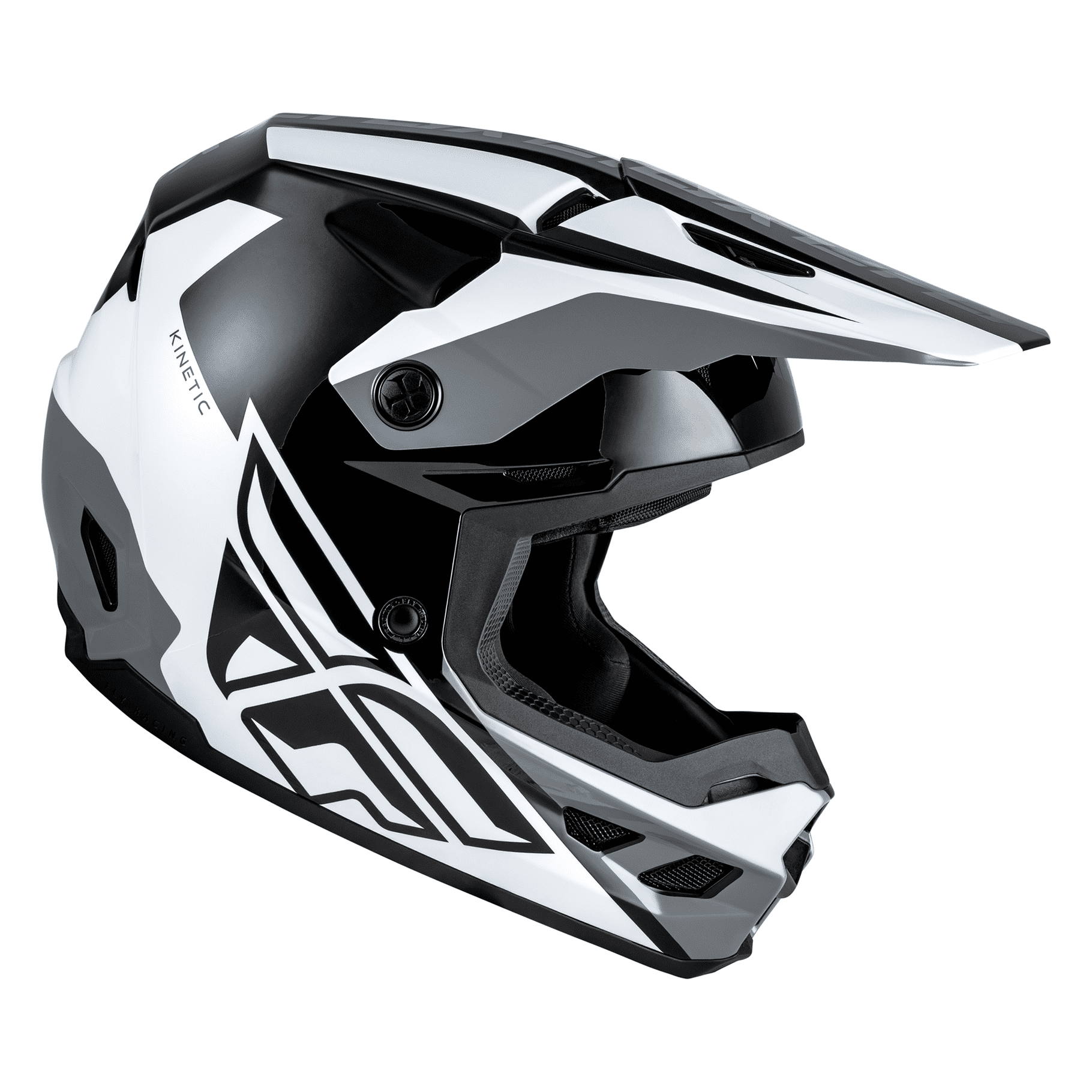 Fly Kinetic Crest Motocross Helmet - Black White