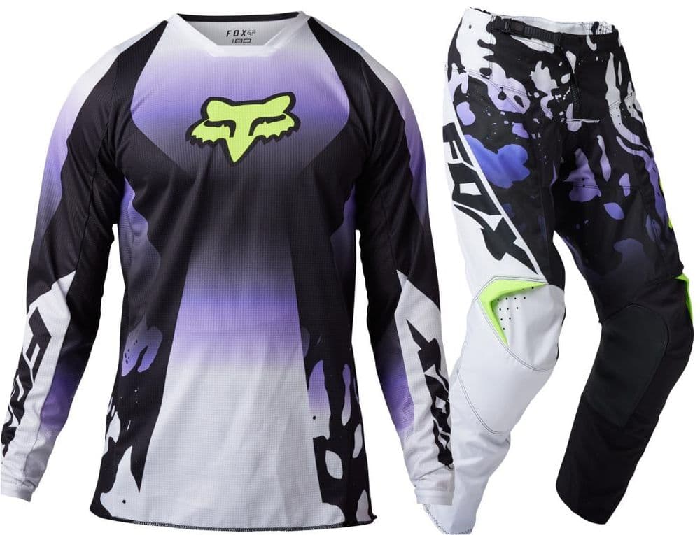 Fox 180 Morphic Motocross Kit Combo - Black/ White