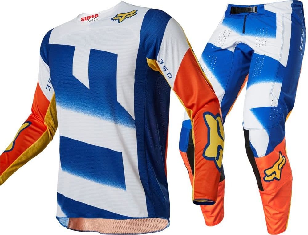 Fox 360 Rkane Motocross Kit Combo - Orange/ Blue