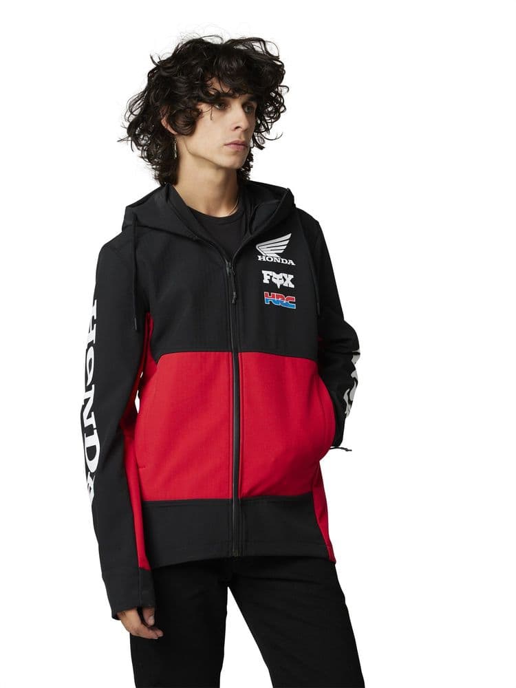 Fox SoftShell Honda Pit Jacket - Black Red