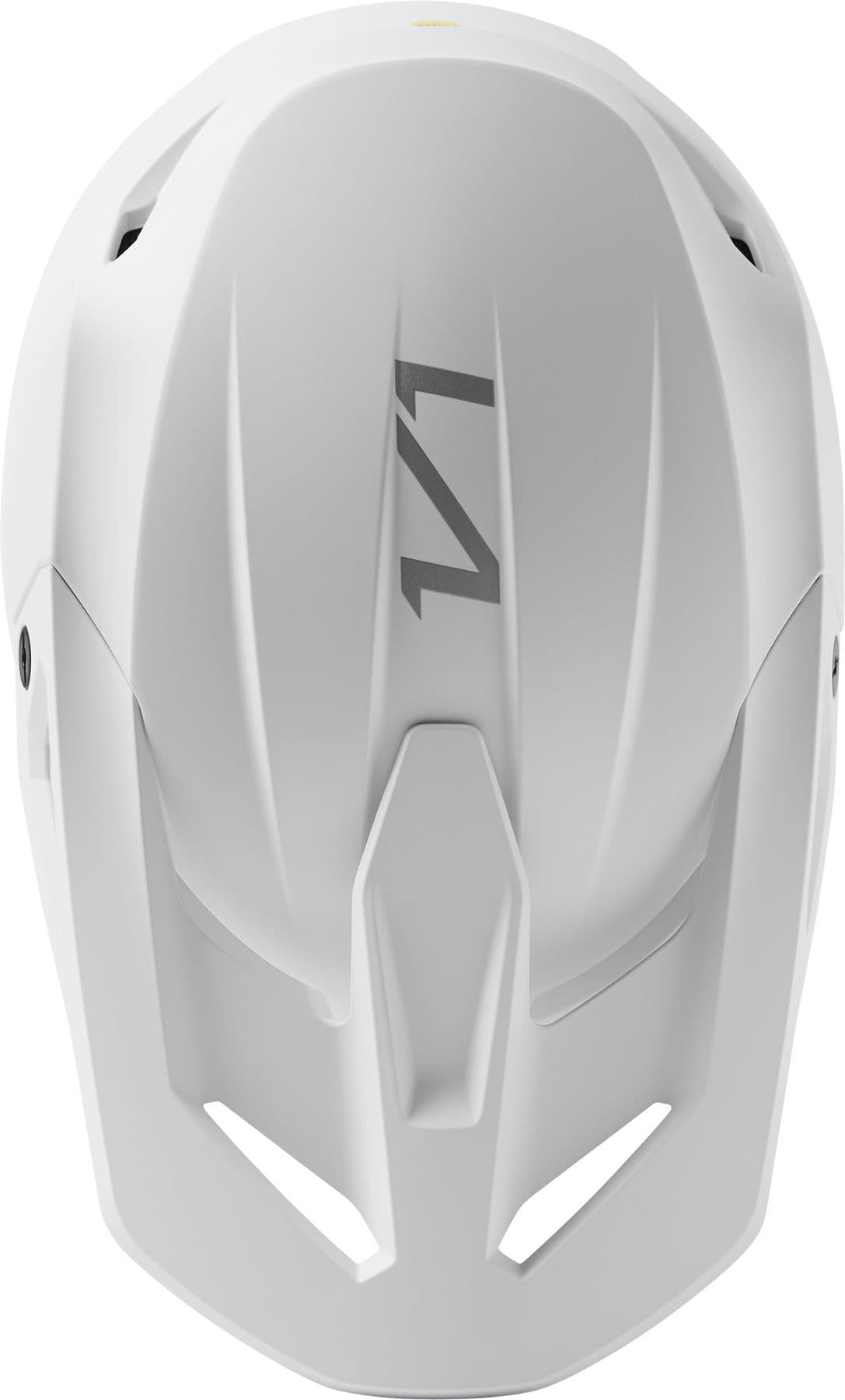 Fox V1 Solid White Motocross Helmet